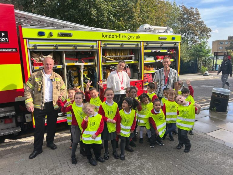 Harrington Hill Primary School | Fire Engine Visit for EYFS!